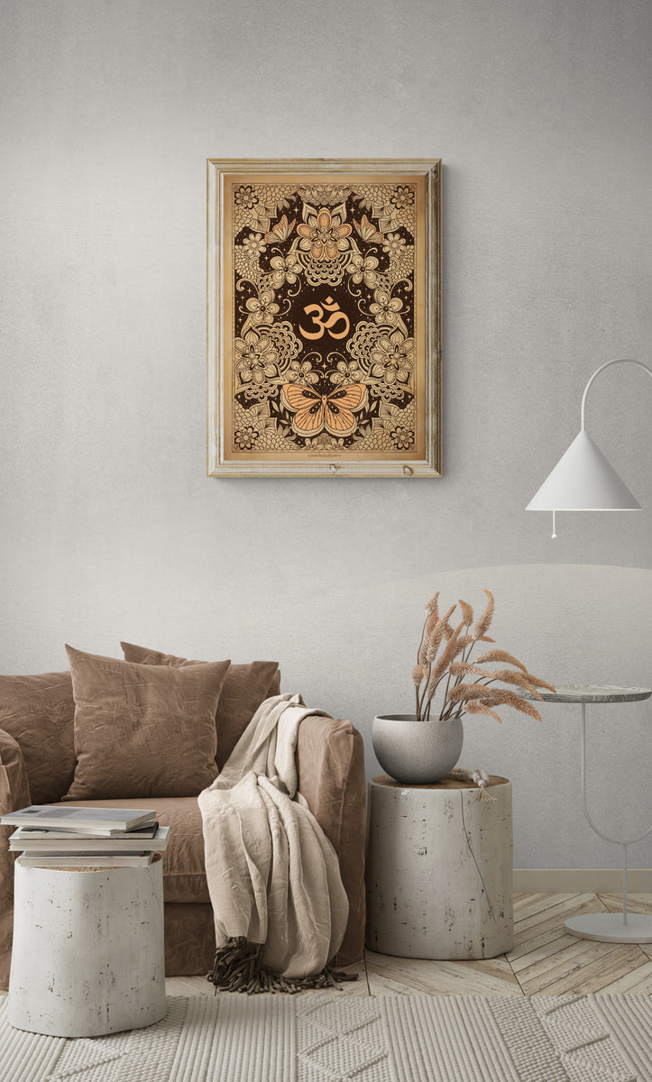 Aum Flowers Mandala Vintage Printable Wall Art & Coloring Page – Inner ...