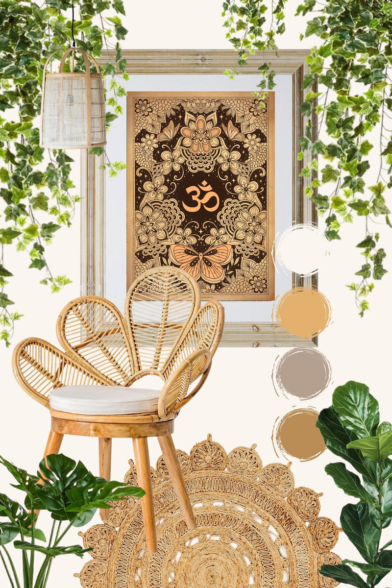 Aum Flowers Mandala Vintage Printable Wall Art & Coloring Page – Inner ...